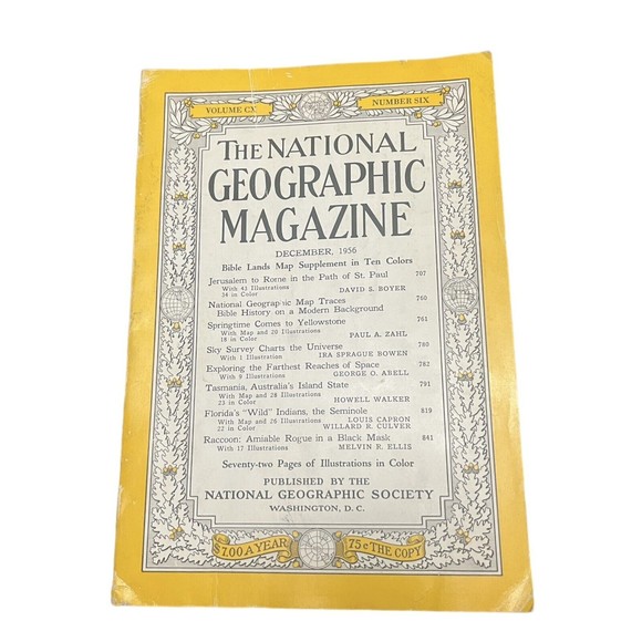 Accents | National Geographic December 1956 Jerusalem Rome Yellowstone ...